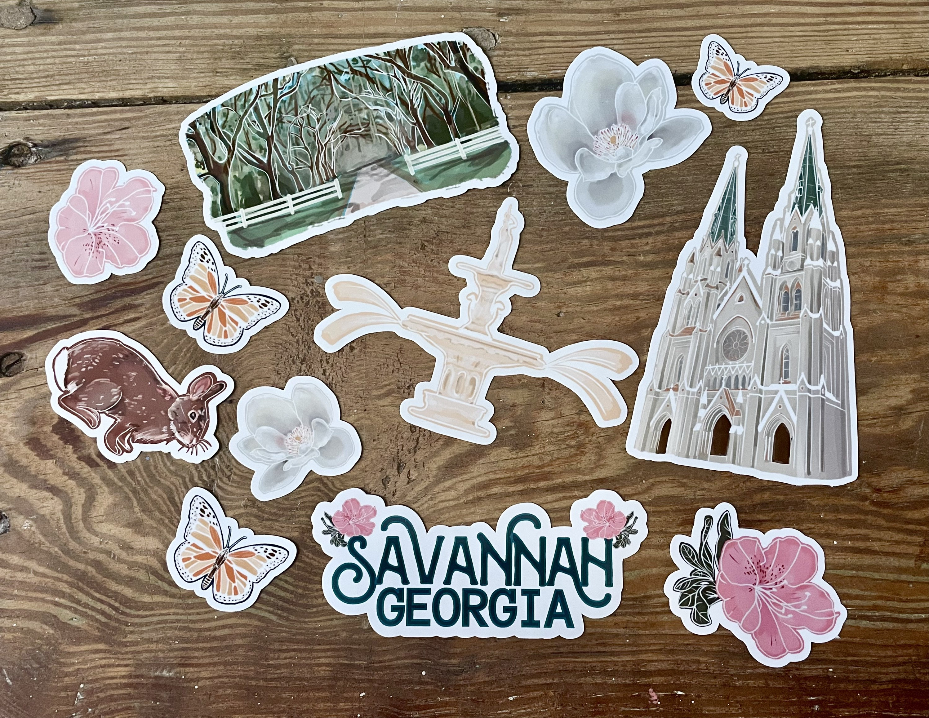 Waterproof Savannah, Georgia Sticker Pack | Granola Girl Stickers ...