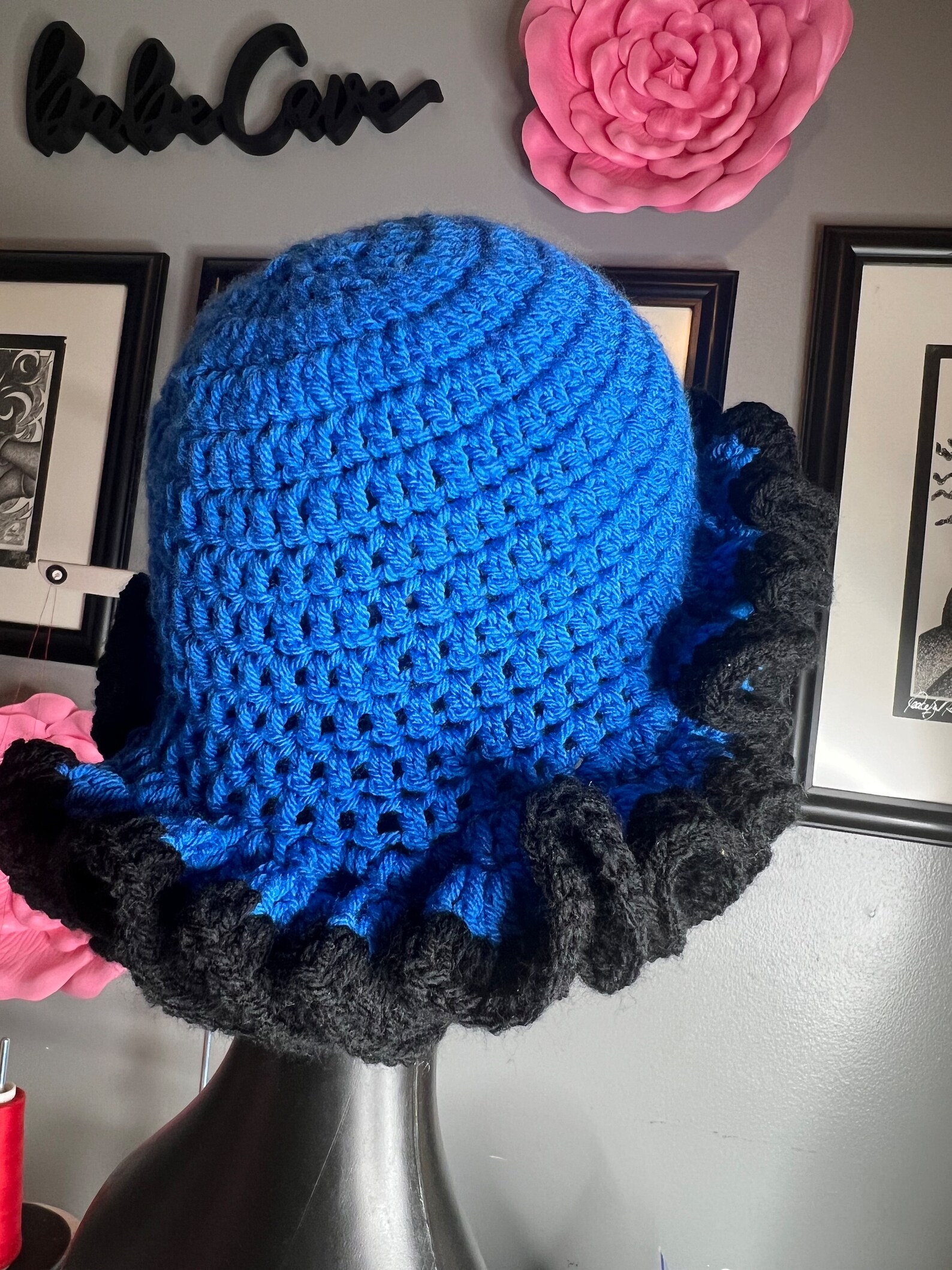 Blue Who Crochet Ruffle Beanie - Etsy