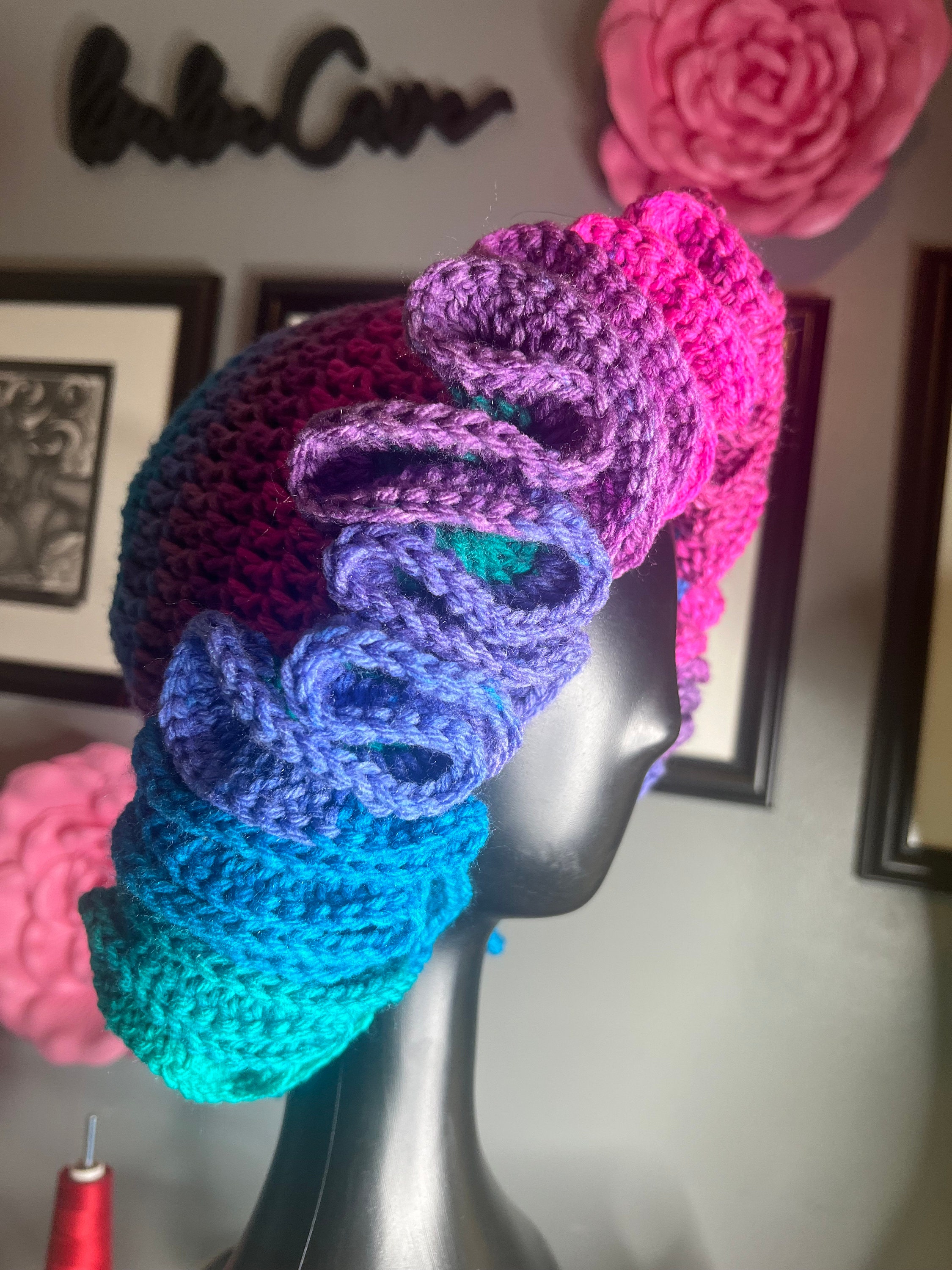 Summer Berries Crochet Ruffle Hat - Etsy