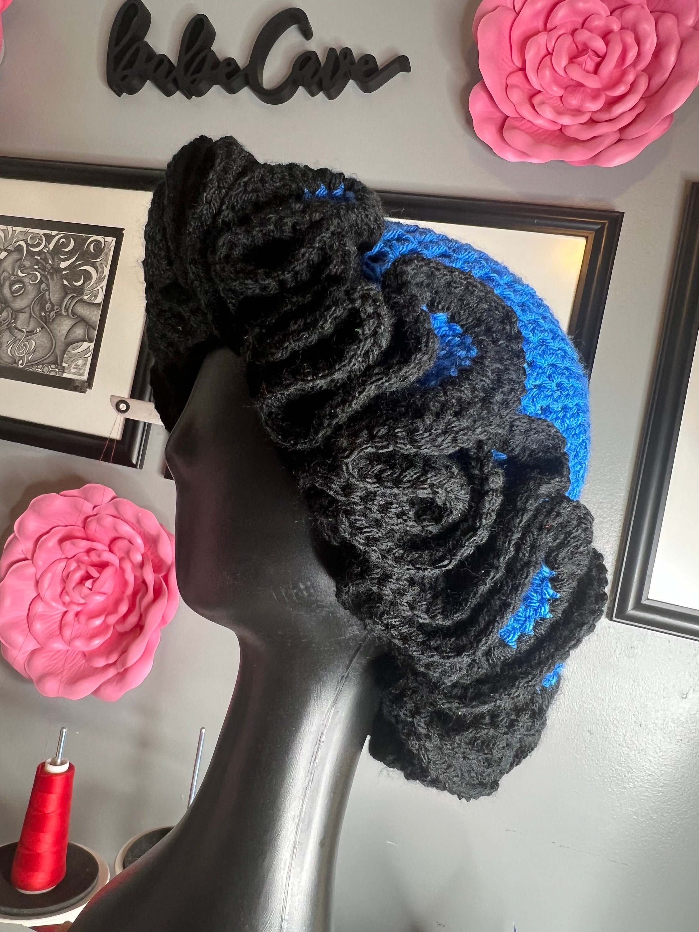Blue Who Crochet Ruffle Beanie - Etsy