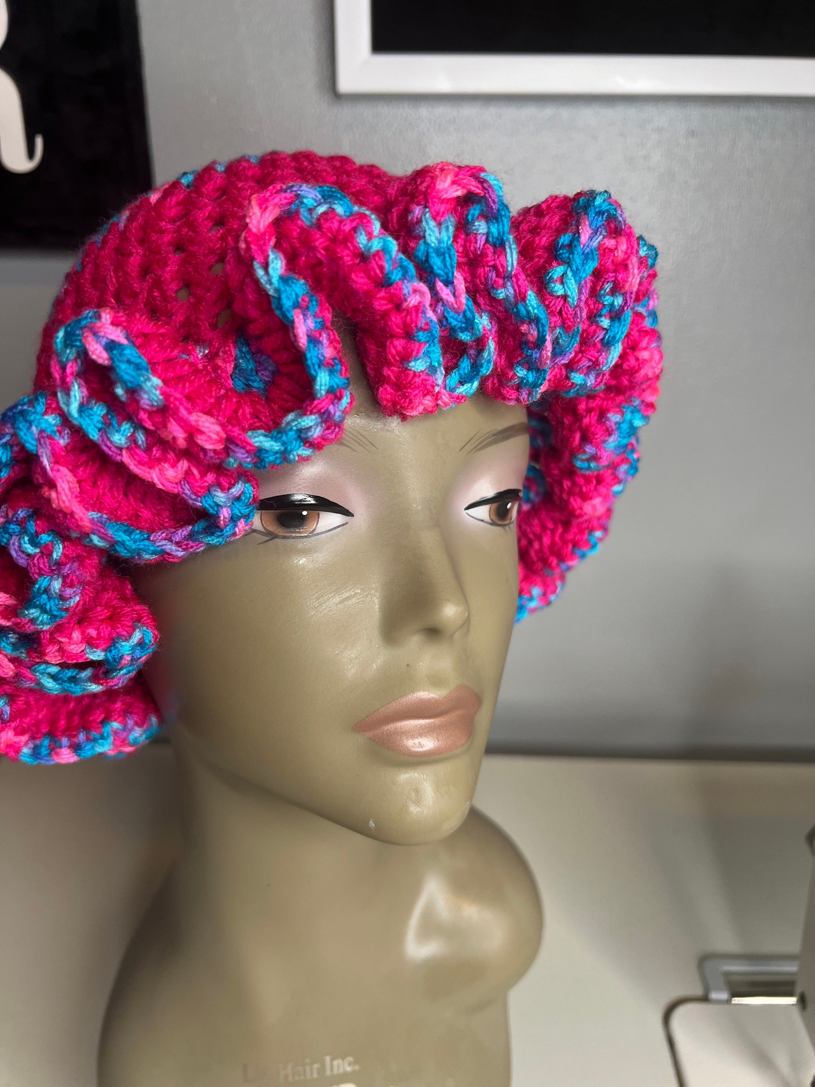 Strawberry Rasberry Crochet Ruffle Beanie - Etsy