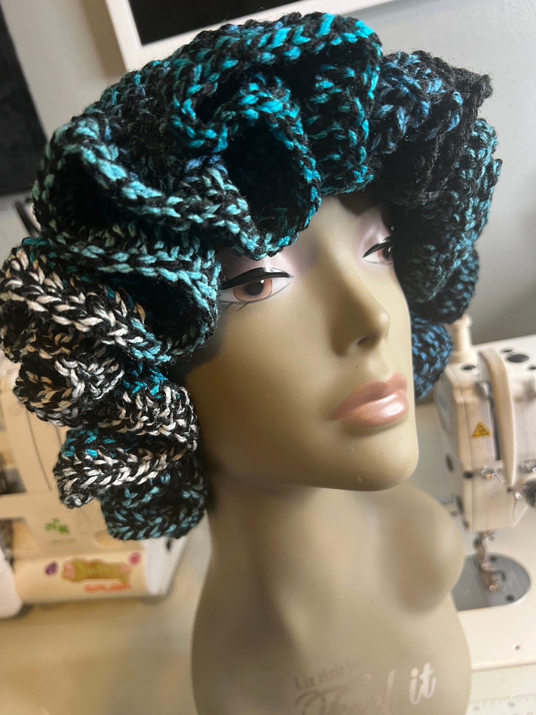 Starry Night Crochet Bucket Ruffle Hat - Etsy
