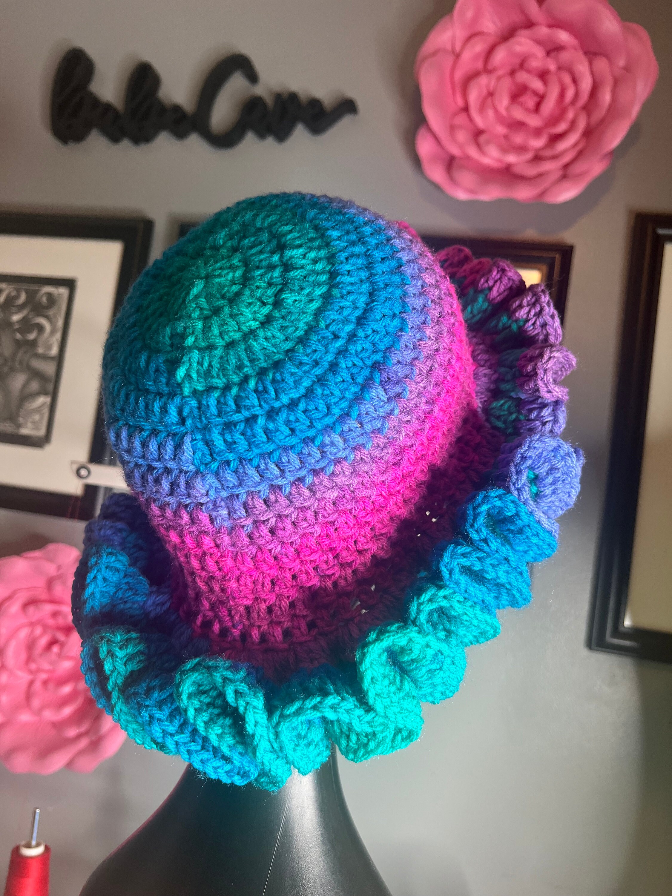 Summer Berries Crochet Ruffle Hat - Etsy