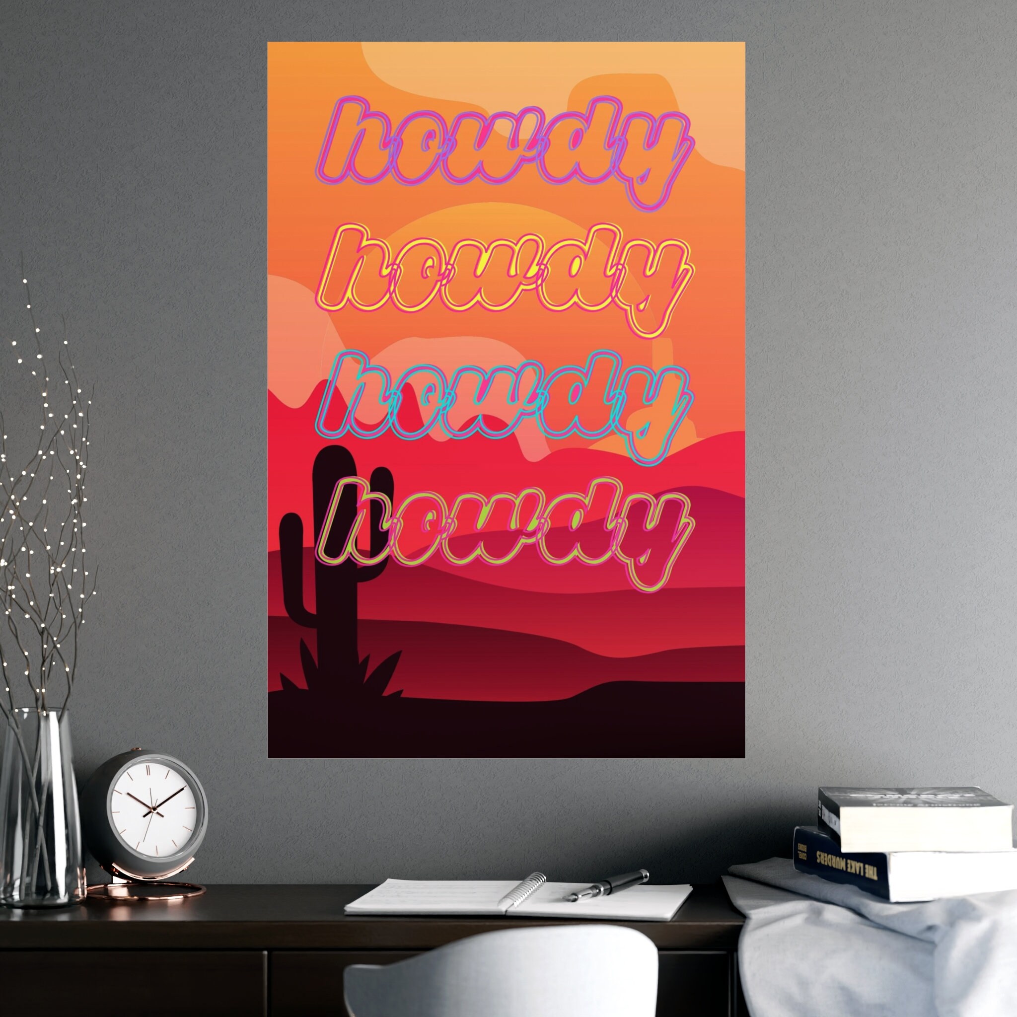 Howdy Poster for Home, Retro Western Decor, Howdy, Western Wall Decor ...