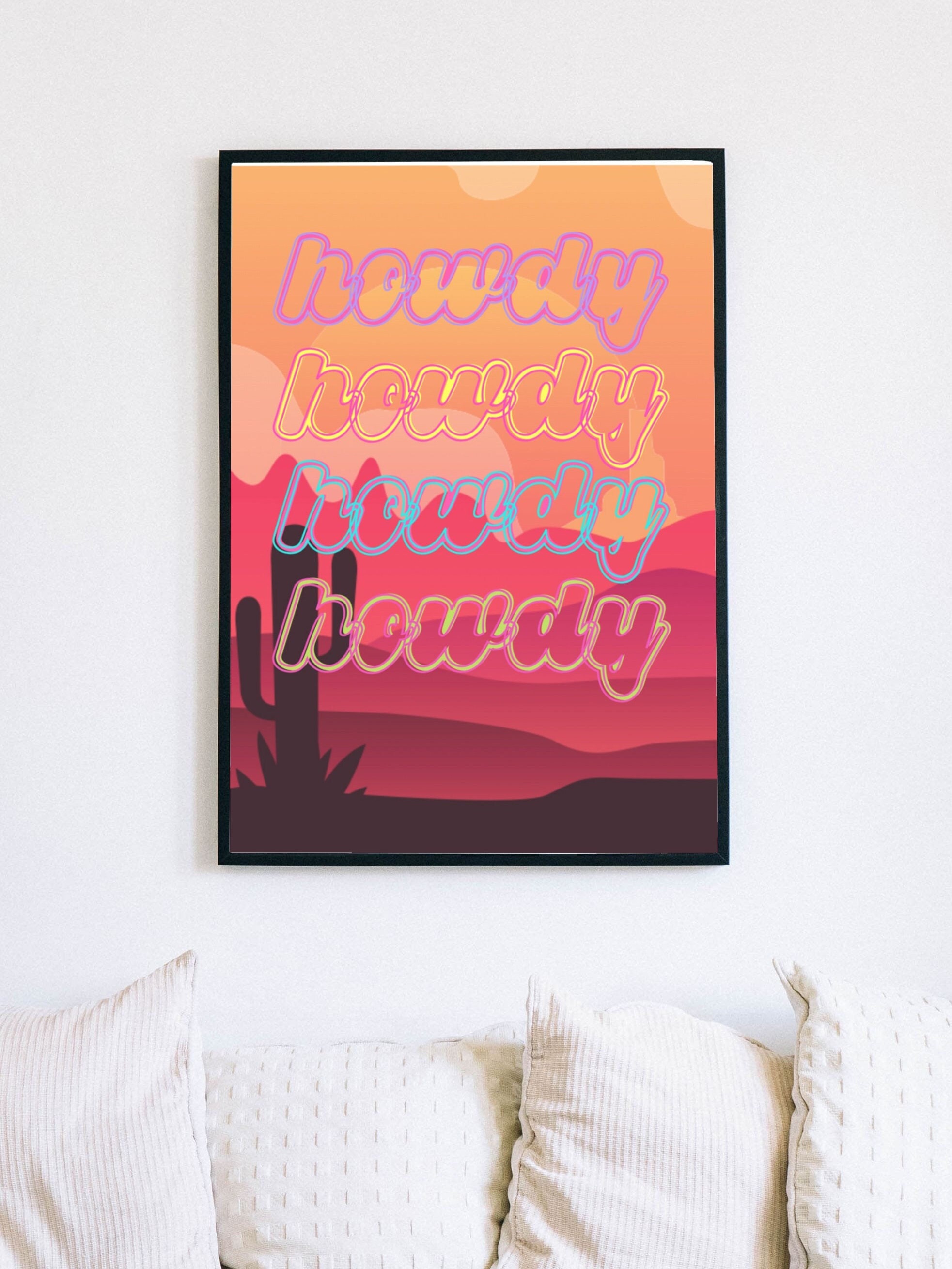 Howdy Poster for Home, Retro Western Decor, Howdy, Western Wall Decor ...