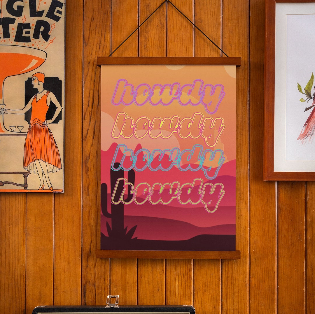 Howdy Poster for Home, Retro Western Decor, Howdy, Western Wall Decor ...