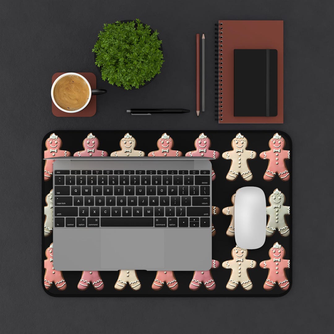 Gingerbread Office Desk Mat Whimsical Christmas Computer Desk Office ...