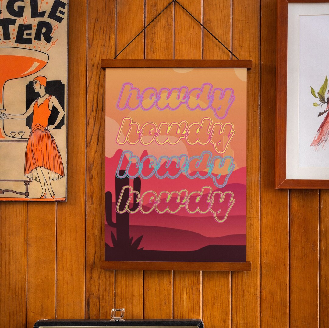 Howdy Poster for Home, Retro Western Decor, Howdy, Western Wall Decor ...