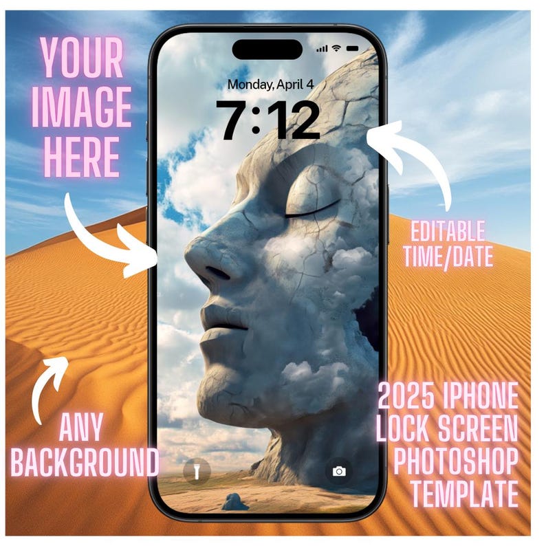 2025 iPhone Lock Screen Mockup PSD • iPhone Wallpaper Photoshop ...