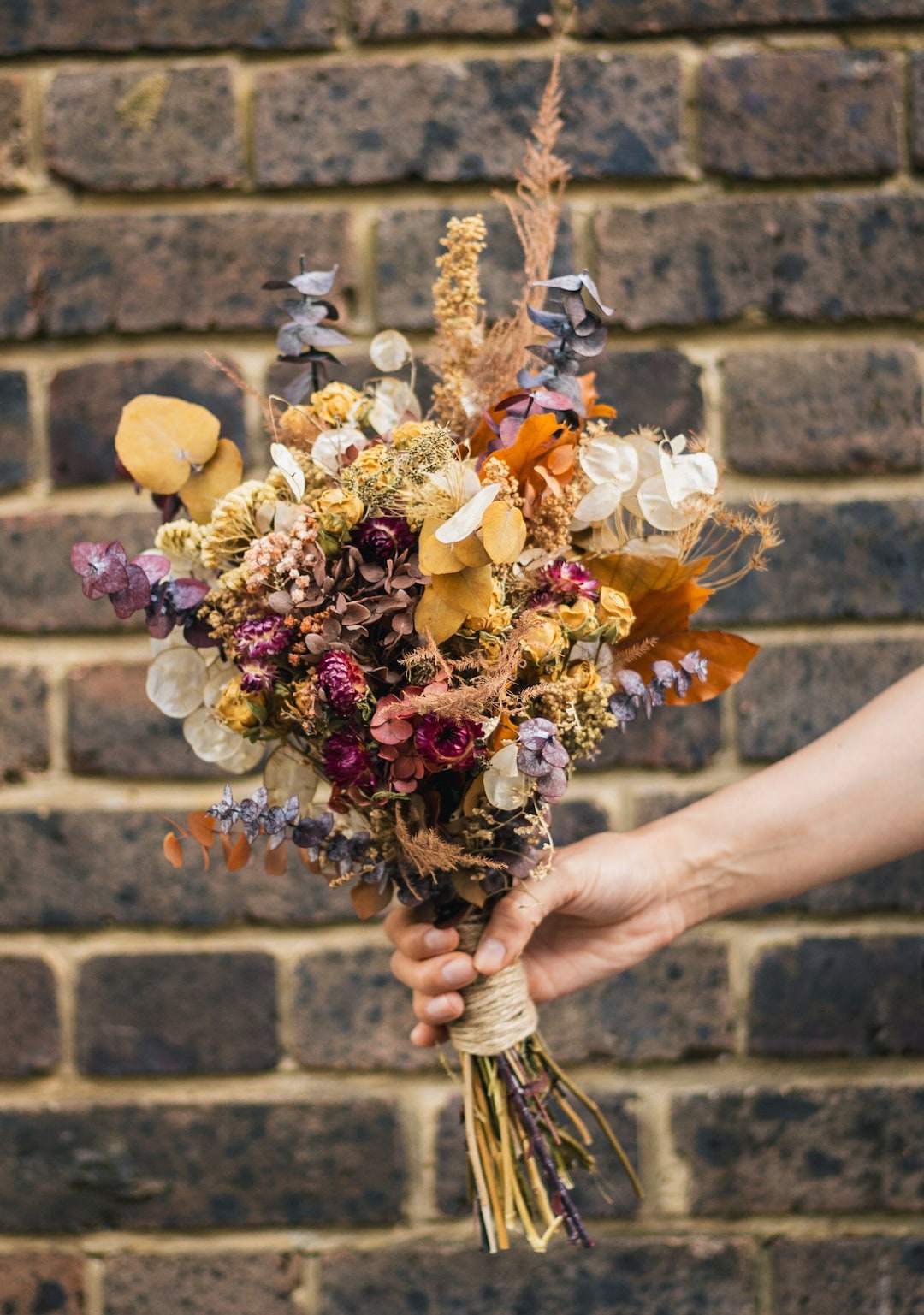 Fall Dried Flower Bridal Bouquet Autumn Dried Flower Wedding - Etsy