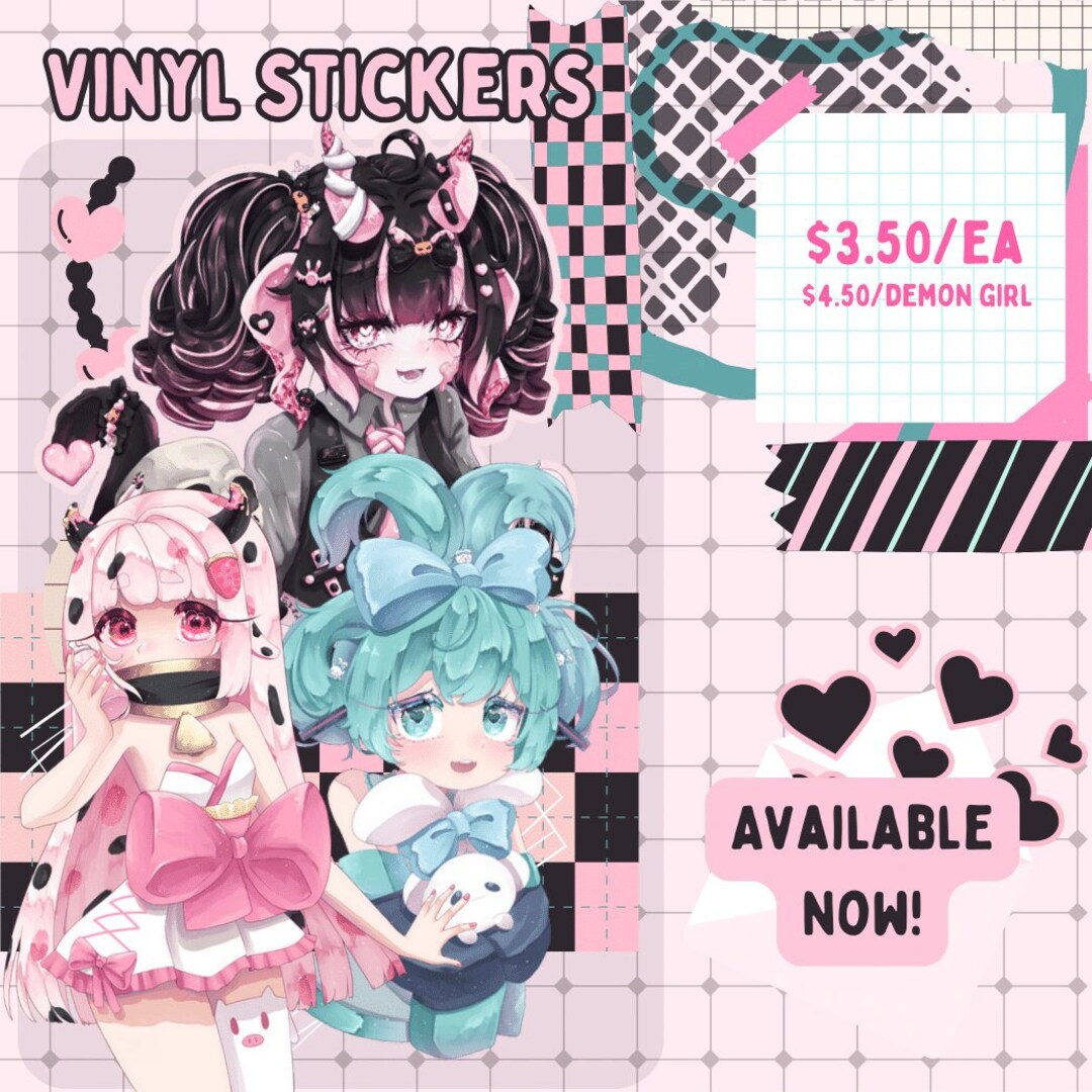 Cute Vinyl Sticker Anime Girl Cow Girl Cinnamiku Hatsune - Etsy