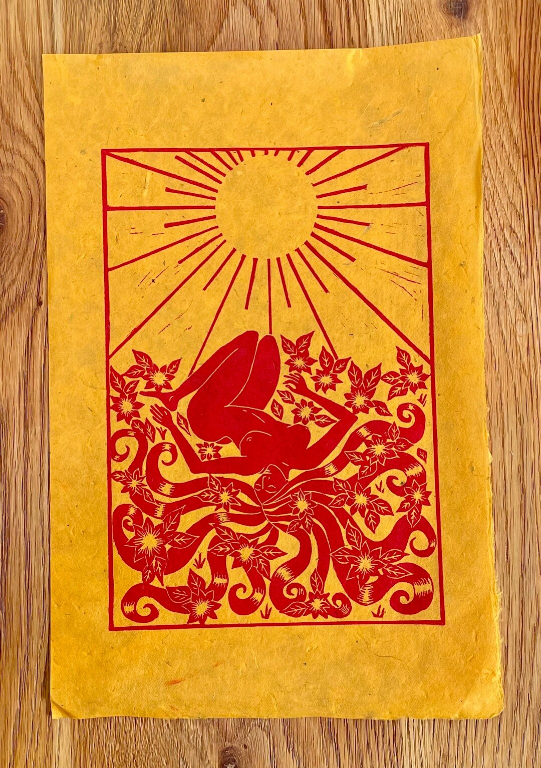 The Healing Sun - Original Lino Print - Art Print - Etsy