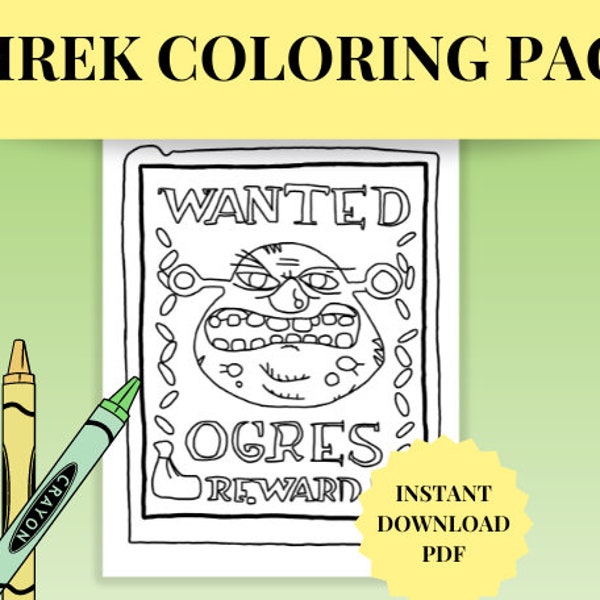 Shrek Wanted Signs - Etsy