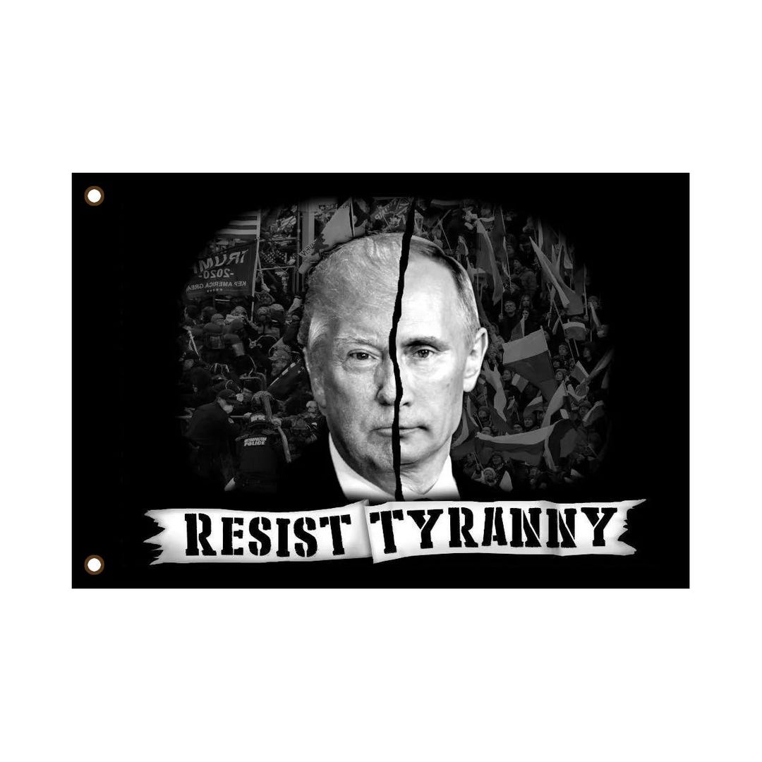Double Sided Resist Tyranny Flag - Anti-trump Anti-putin Polyester Flag ...