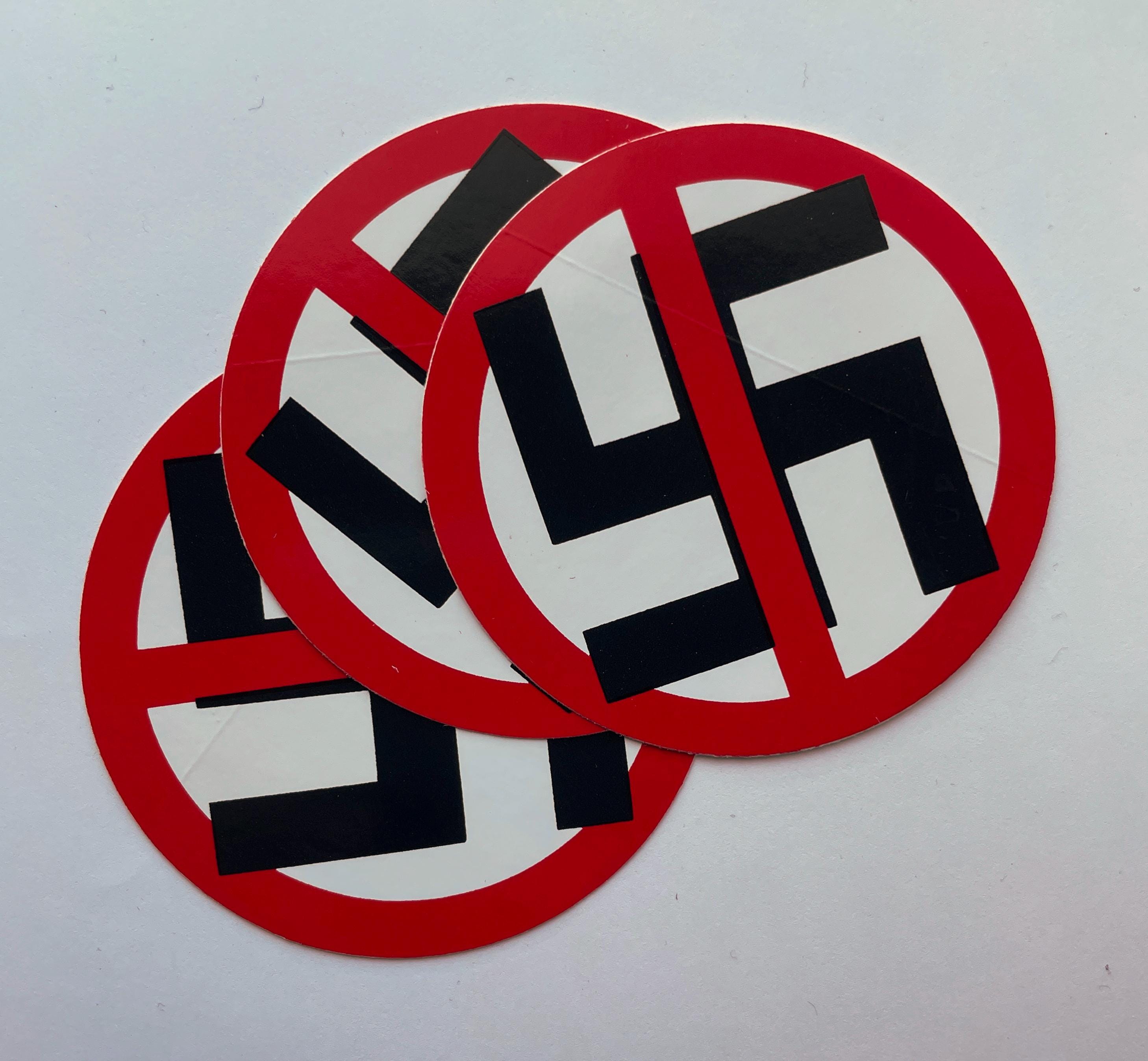 Stop Fascism Stickers X3 Screen Printed Outdoor Rated Features No-nazi ...