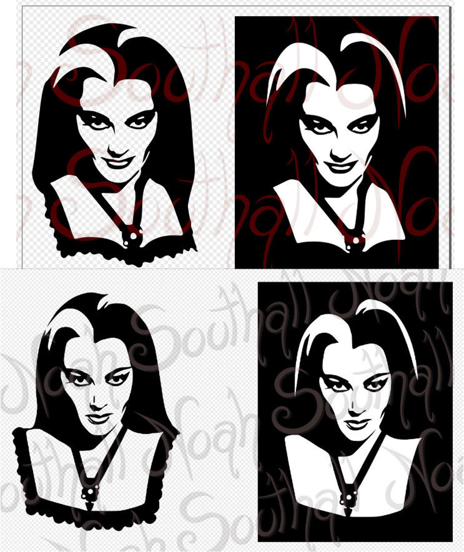 Lily Munster .SVG X2 - Yvonne De Carlo Inspired Vector Digital ...