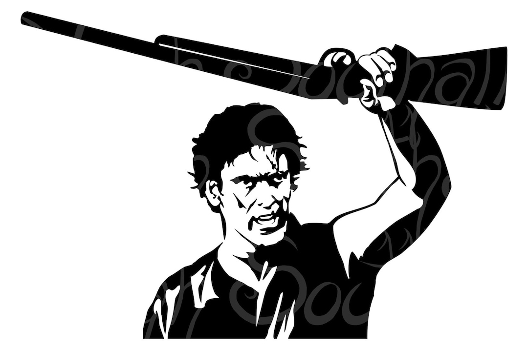 Evil Dead Ash & His Boomstick Vector Clip Art .SVG Downloadable Scale ...