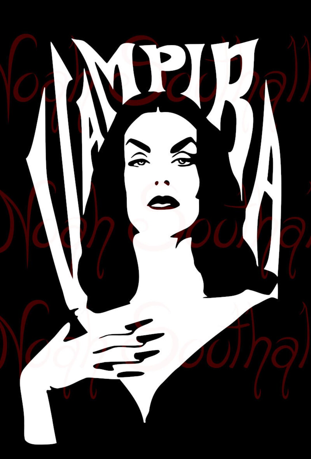 Vampira Vector Clip Art .SVG Downloadable Scale-able Image of Maila ...
