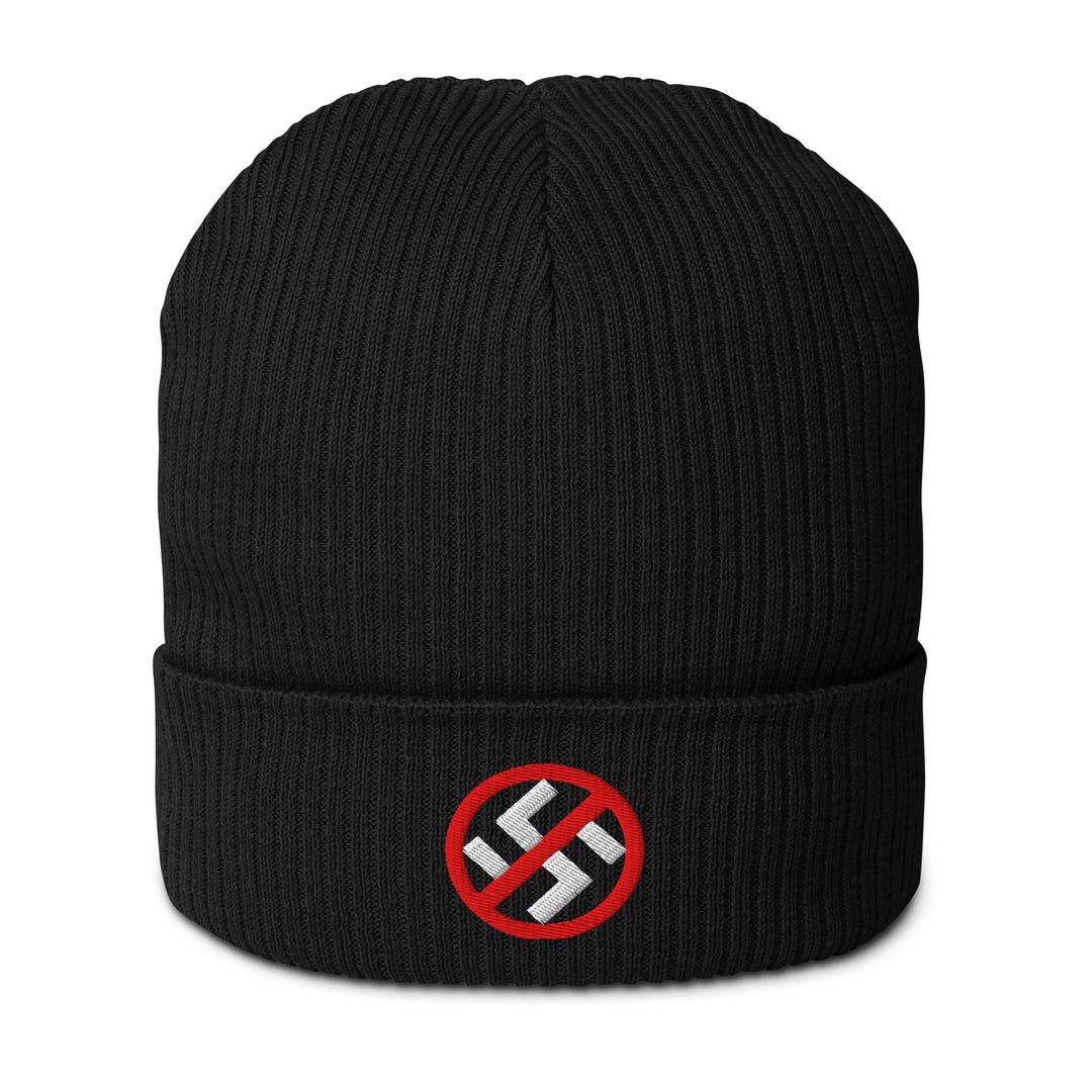Embroidered Anti-fascist No-nazi Symbol Organic Ribbed Beanie - Etsy
