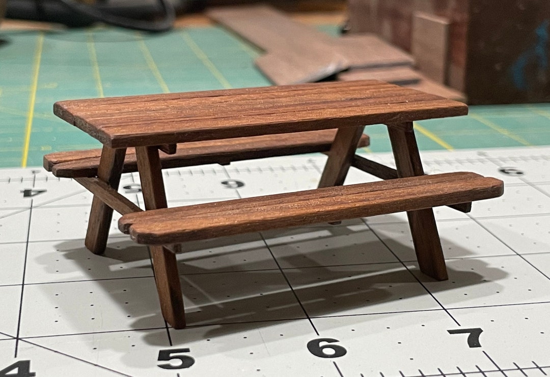 Miniature Half Scale Black Walnut Picnic Table - Hand Made Real Walnut ...