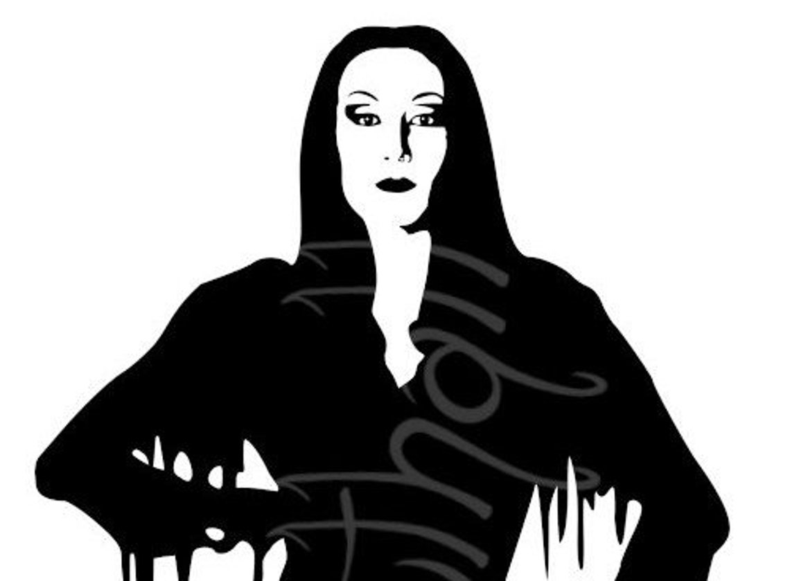 Morticia Addams .SVG Anjelica Huston Inspired Vector Digital Download ...