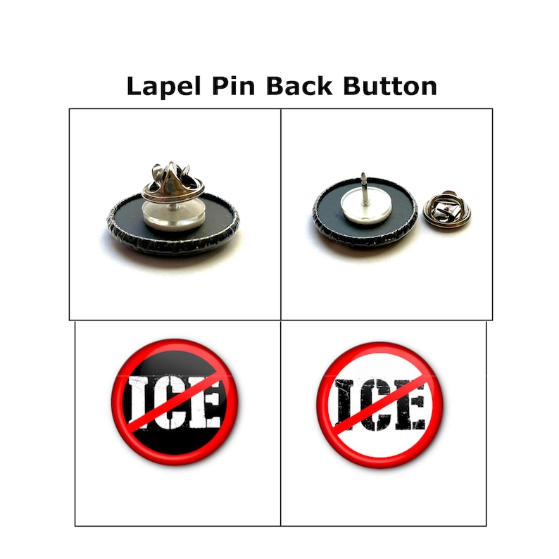 NO-ICE 1" Buttons! X2 Anti-gestapo Anti-ice- Pin-back, Magnet OR Lapel ...