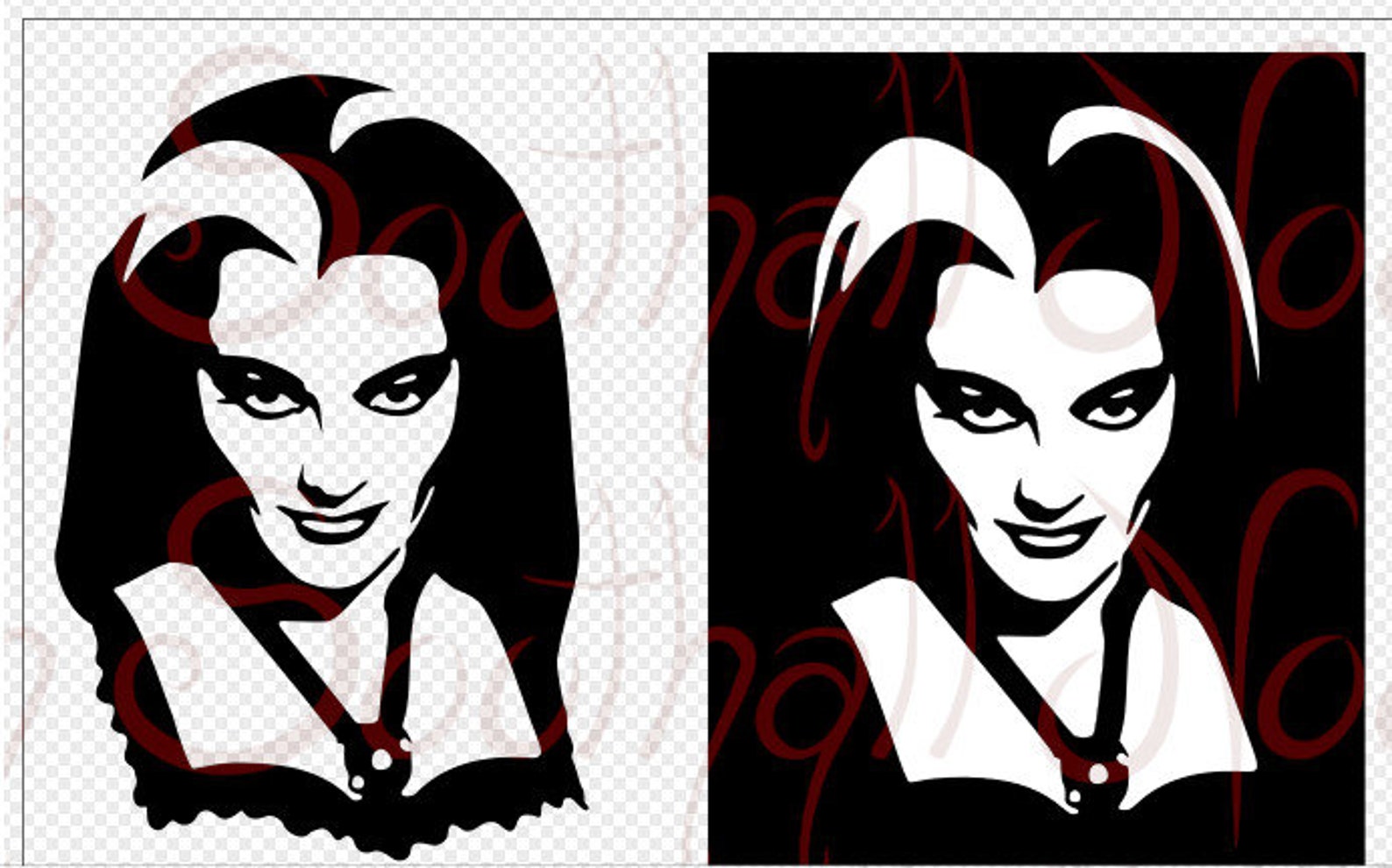 Lily Munster .SVG X2 Yvonne De Carlo Inspired Vector Digital Downloads ...