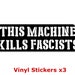 Stop Fascism Stickers X3 Screen Printed Outdoor Rated Features No-nazi ...