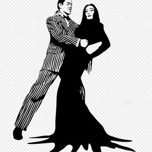 Morticia and Gomez Addams Dance .SVG & .PNG - Addams Family Inspired ...