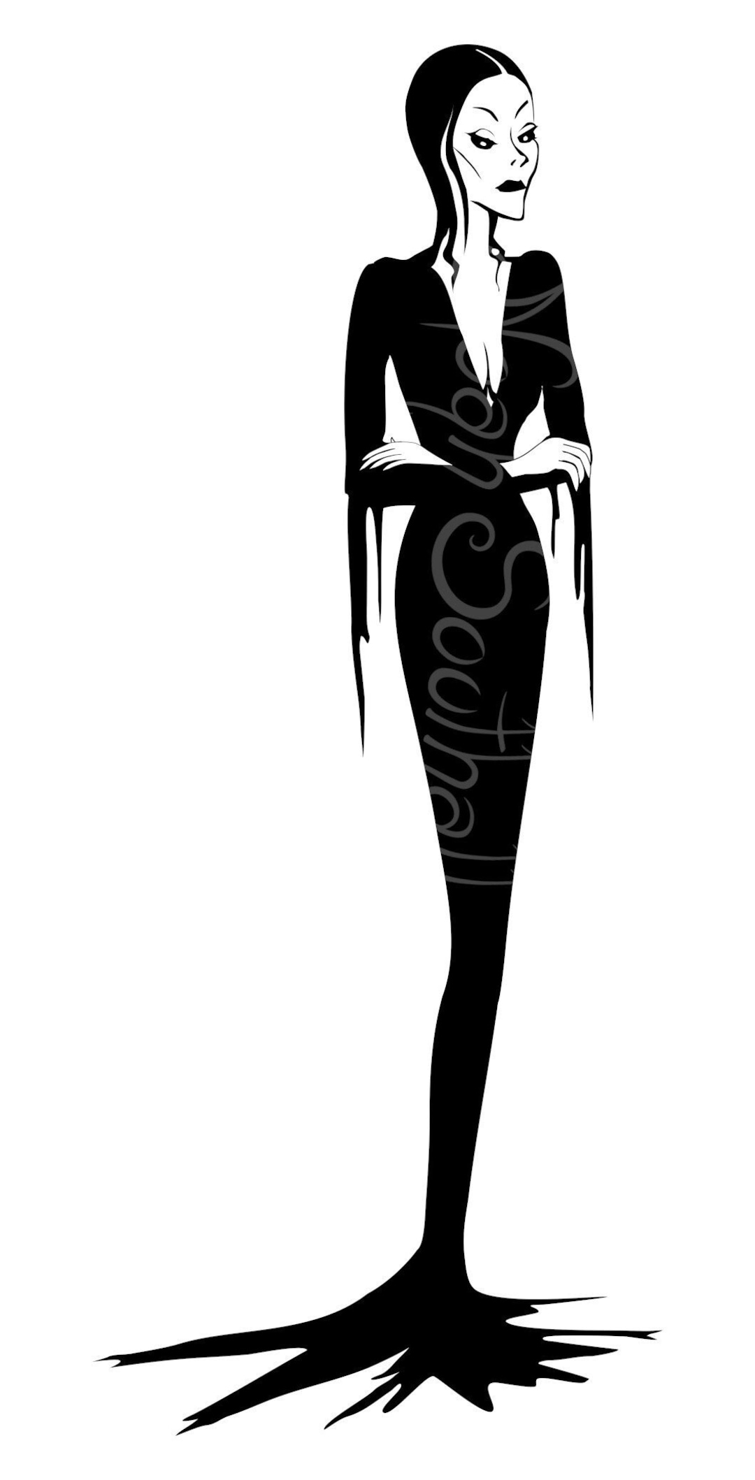 Morticia Addams .SVG - Original Charles Addams Drawing Inspired Vector ...