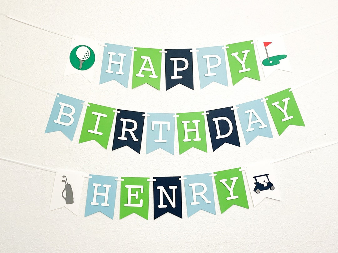 Golf Boy First Birthday Banner, Hole in One Birthday Decorations, Golf ...