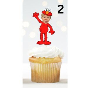 Inspired Sesame Street Cupcake Topper Custom Photo Elmo Cookie Monster Custom Cupcake Toppers ...