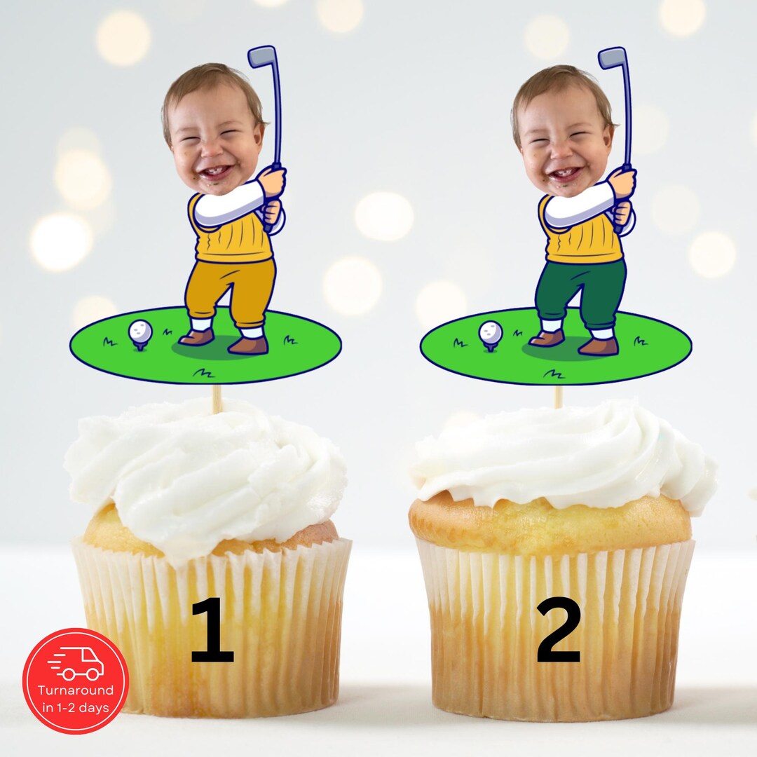 Masters Golfer Cupcake Topper Custom Photo, Masters Golf Cupcake Topper ...