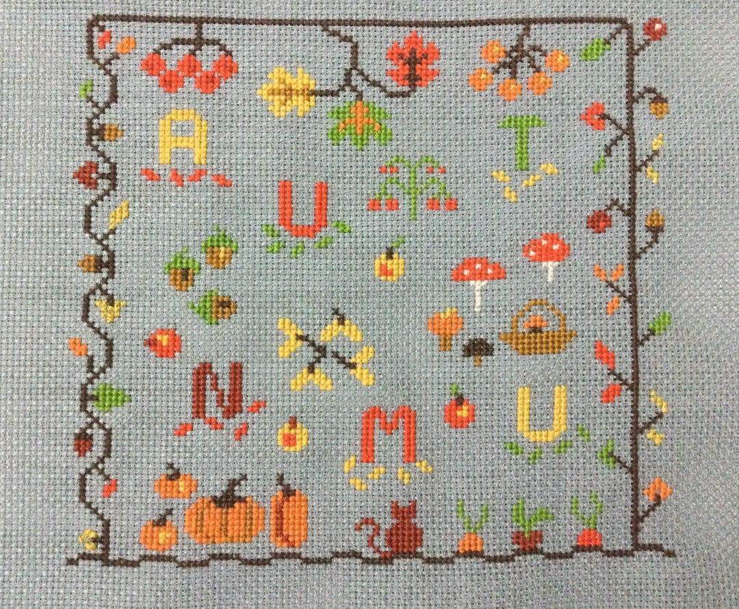 Colors of Autumn Sampler Pattern PDF Download, Embroidery Cross Stitch ...