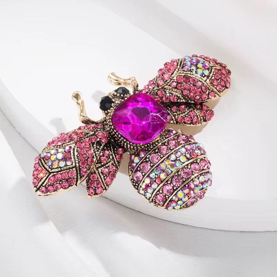 Bee Brooch – Sparkly Bee Pin | Gold Bee Jewelry | Whimsical Statement ...