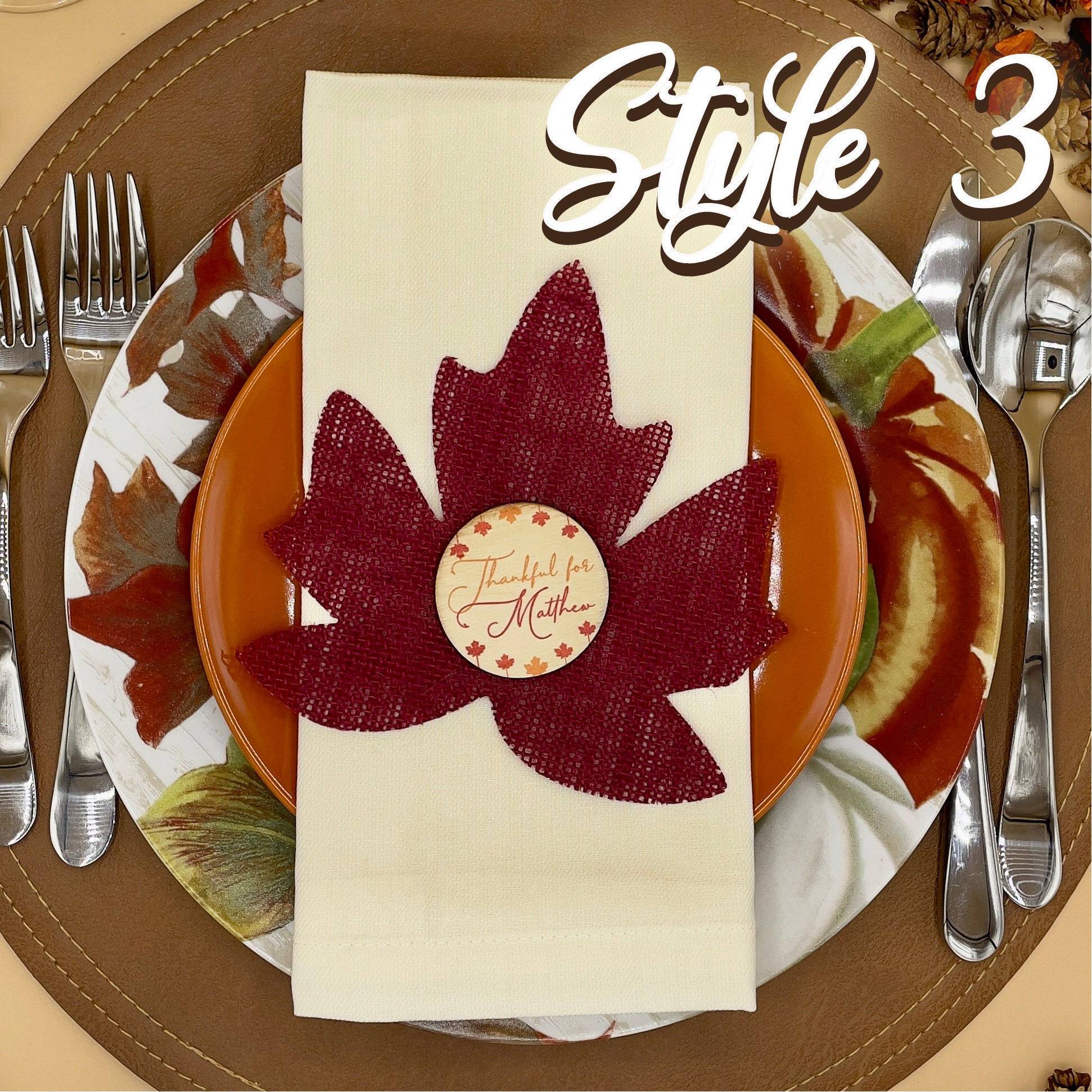Custom Wooden Thanksgiving Place Setting - Custom Fall Table Setting ...