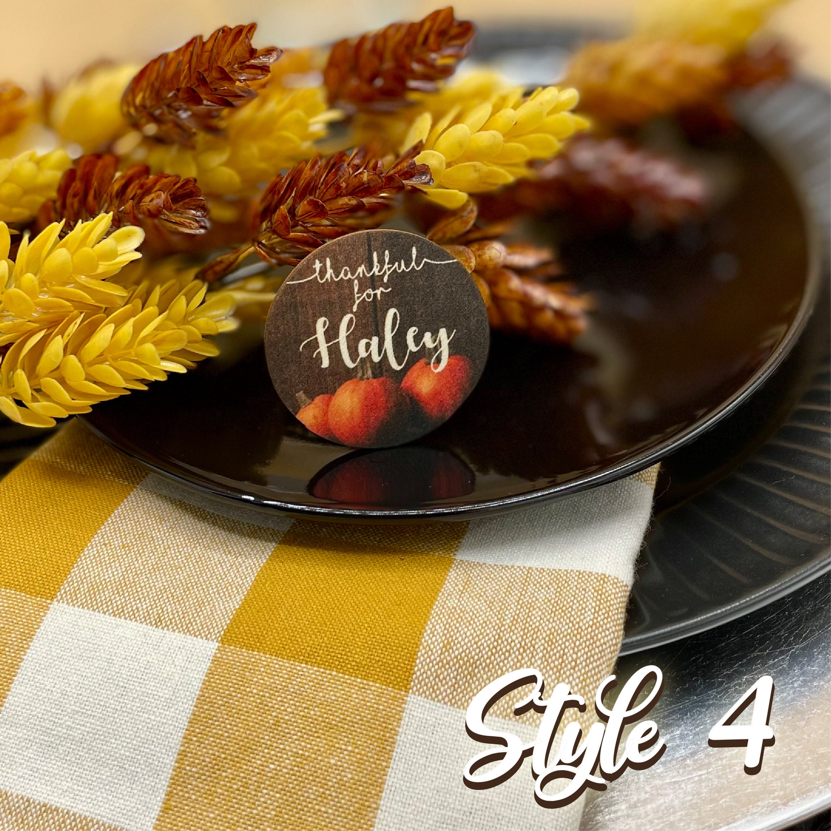 Custom Wooden Thanksgiving Place Setting - Custom Fall Table Setting ...