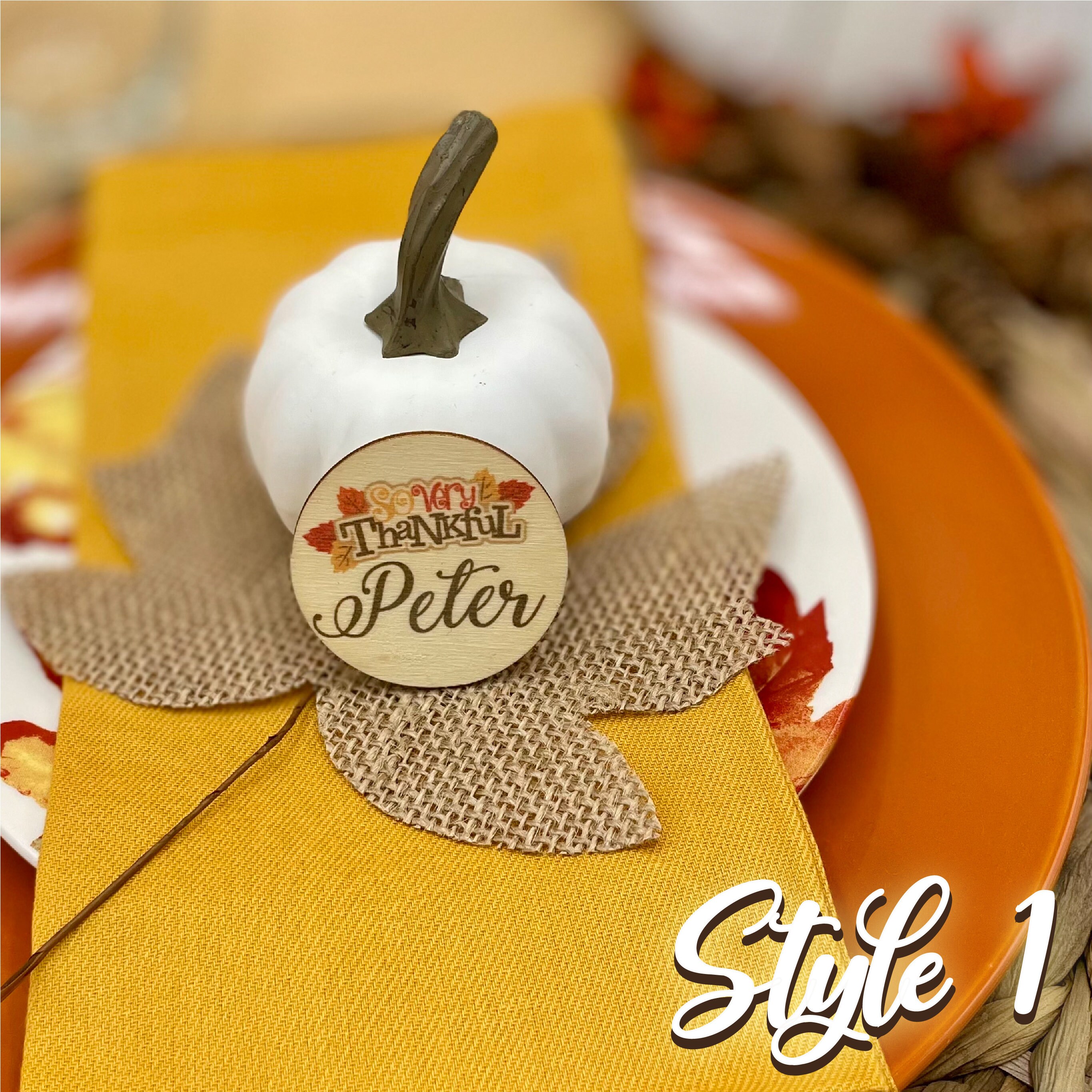 Custom Wooden Thanksgiving Place Setting - Custom Fall Table Setting ...