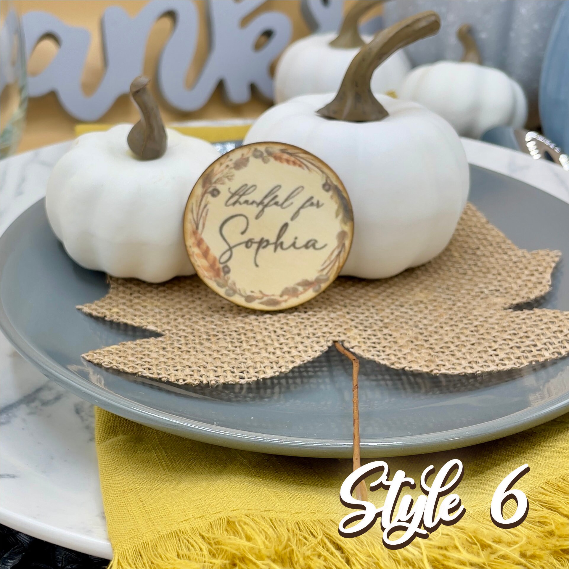 Custom Wooden Thanksgiving Place Setting - Custom Fall Table Setting ...