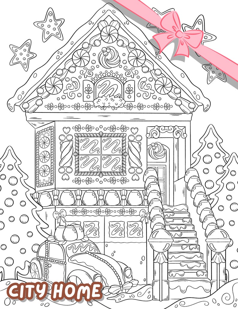 Gingerbread House Coloring Pages | Cute Christmas Coloring Pages ...