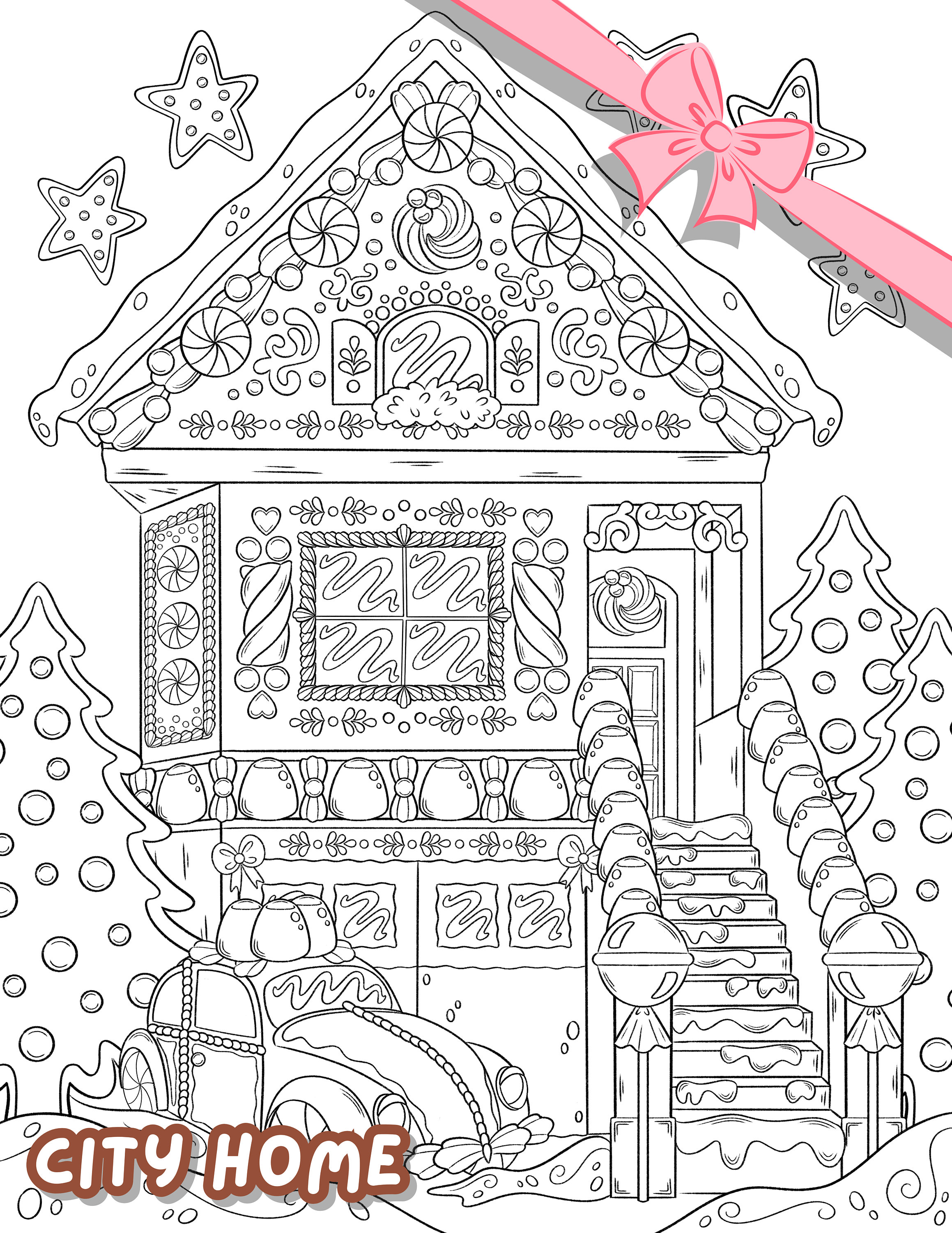 Gingerbread House Coloring Pages | Cute Christmas Coloring Pages ...