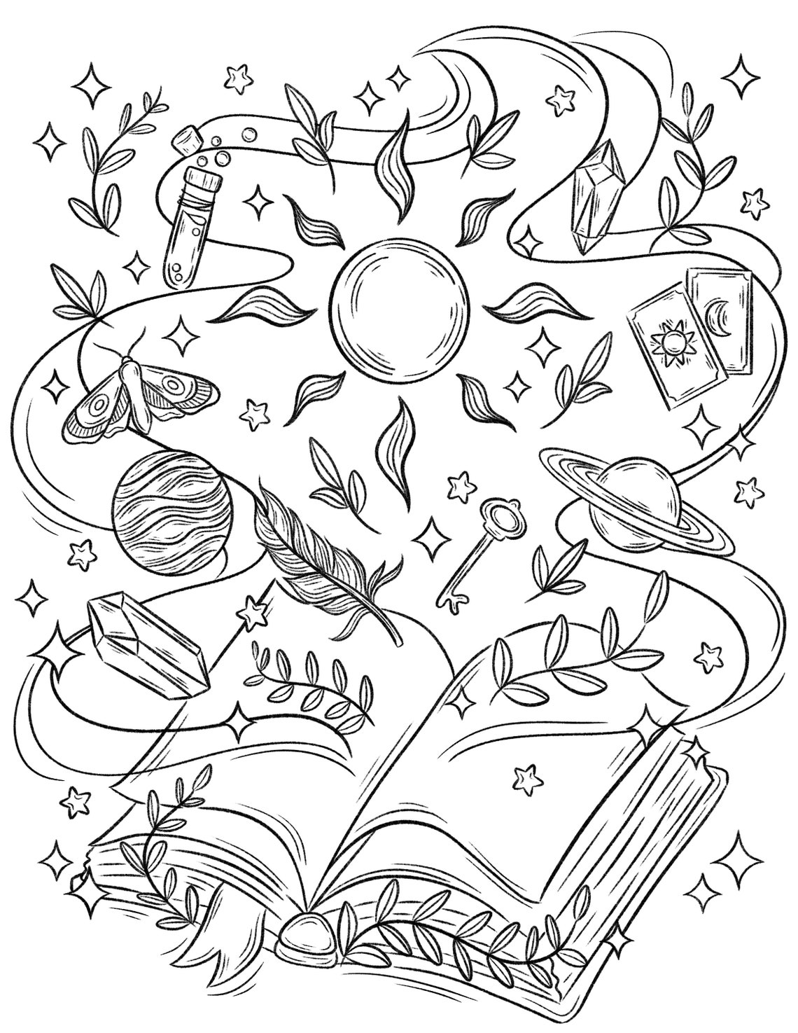 Free Witchcraft Coloring Pages