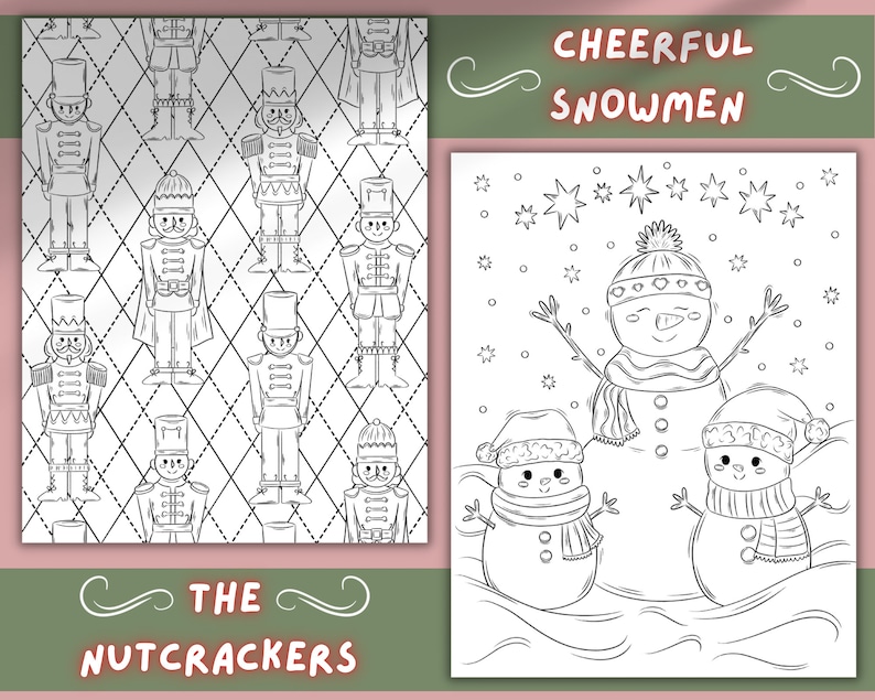 Holiday Coloring Pages Xmas Coloring Page Assorted - Etsy