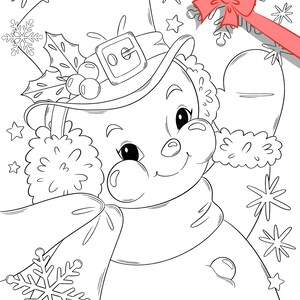 Retro Christmas Coloring Pages | Vintage Santa Christmas Coloring Book ...