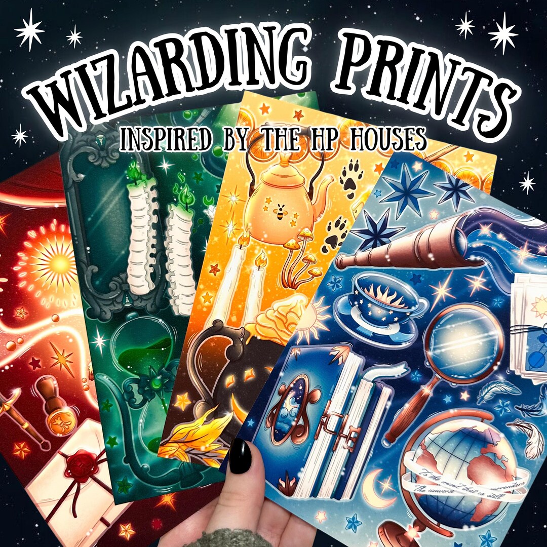 Wizarding Art Prints | Whimsical Art Prints | Wizarding World House Art Prints | Art Inspired by ...