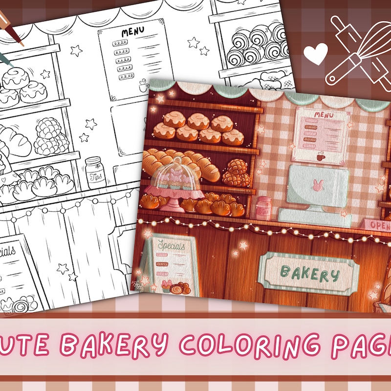 Bakery Coloring Pages - Etsy