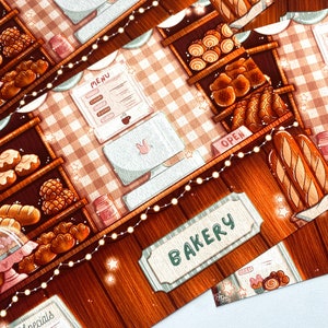 Cozy Bakery Art Print: Adorable Kawaii Illustration - Etsy