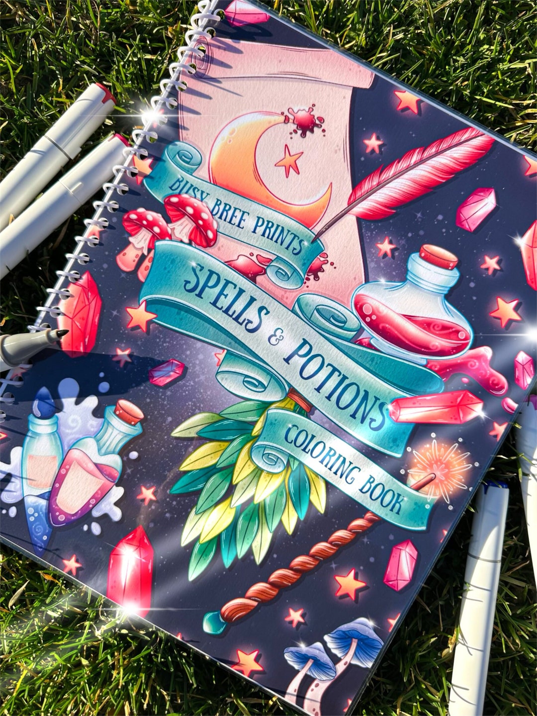 Spells & Potions Coloring Book | Witch Fantasy Coloring Pages for ...