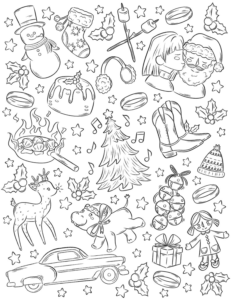 Christmas Songs Coloring Page | Holiday Activity (PNG, PDF) - Etsy