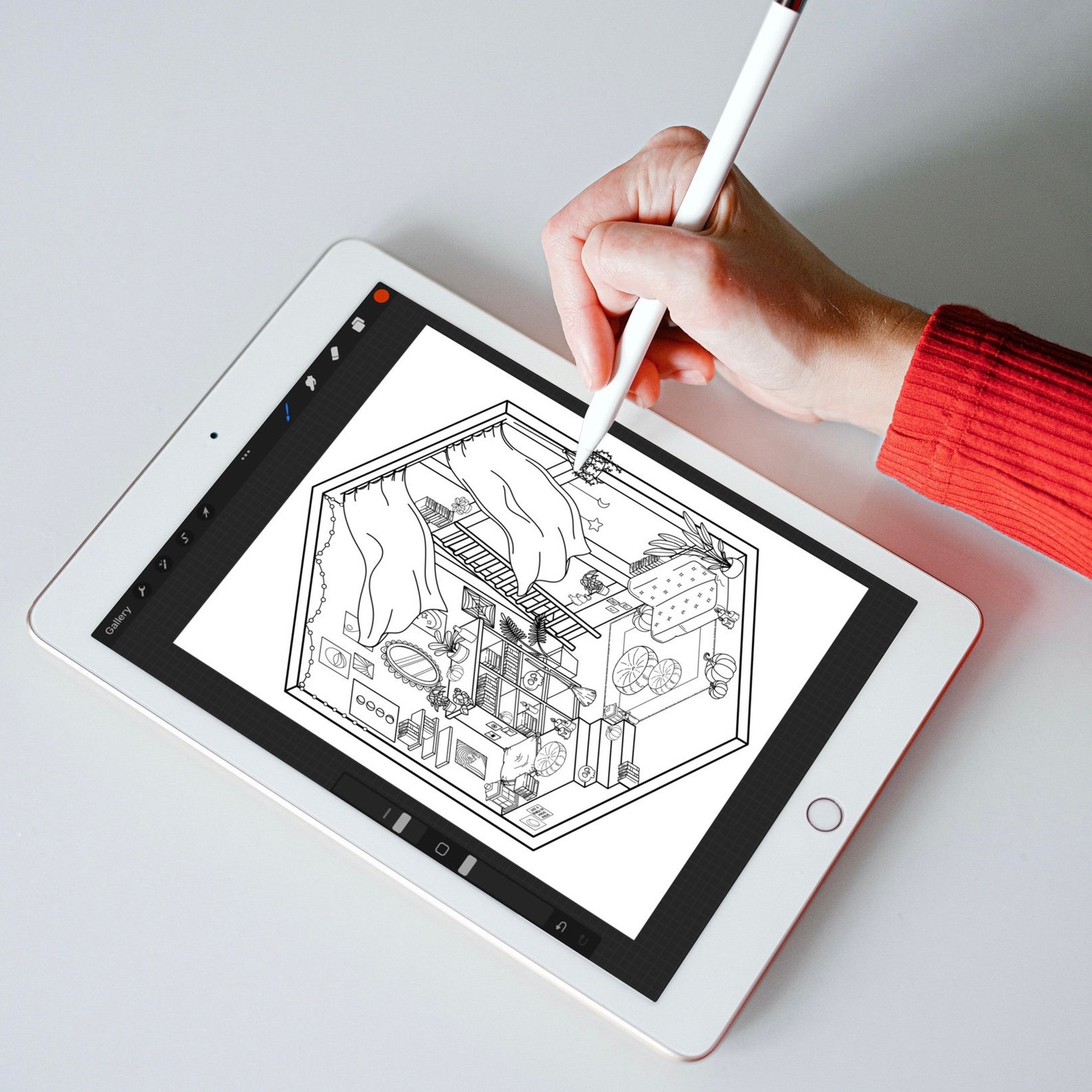 Witchs Book Nook Coloring Page Kawaii Coloring Page - Etsy